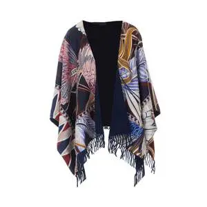 FERRAGAMO Reversible Cape With Giada Print - Multicolor