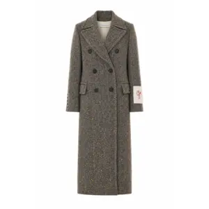 GOLDEN GOOSE Golden Chevron Double Breasted Coat - Gray