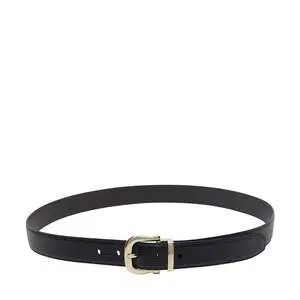 FERRAGAMO Adjustable Belt With Single Gancini Buckle - Black