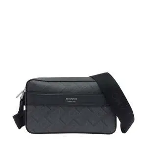 FERRAGAMO Monogram Crossbody Bag - Black