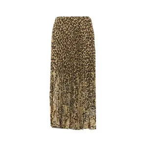 Etro Leopard Pleated Skirt