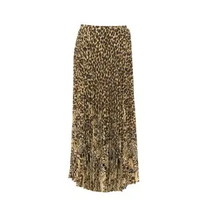 Etro Leopard Pleated Skirt