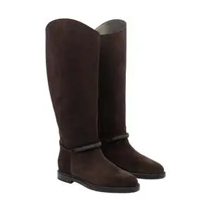Brunello Cucinelli Suede Boot With Precious Strap