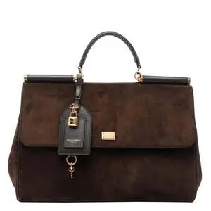 Dolce & Gabbana My Sicily Suede Handbag - Brown