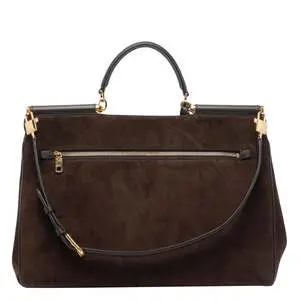 Dolce & Gabbana My Sicily Suede Handbag - Brown
