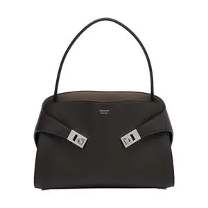 FERRAGAMO Medium Hug Soft Shoulder Bag - Brown