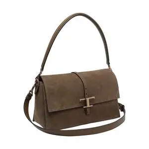 TOD'S Small Flap T-timeless Suede Shoulder Bag