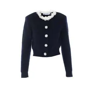 SELF-PORTRAIT Flower Pearl Knit Cardigan