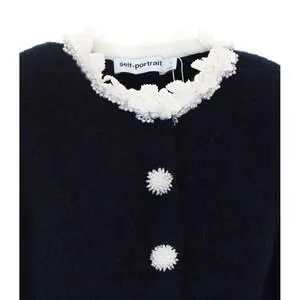 SELF-PORTRAIT Flower Pearl Knit Cardigan