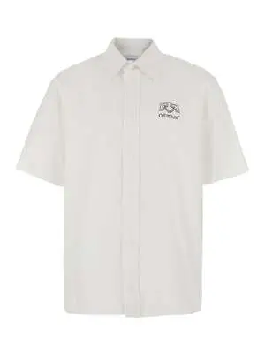 Off-White Shirt With Long Sleeves And Collar In For - Multicolor