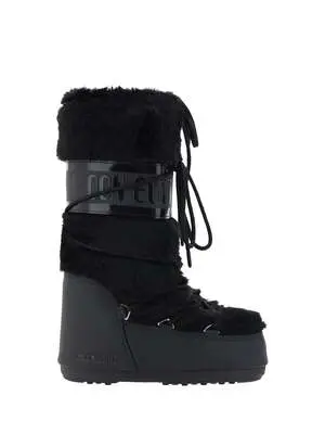 Moon Boot Icon Faux Fur Boots - Black