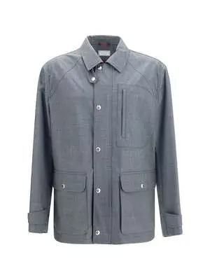 Brunello Cucinelli Virgin Wool Jacket With Pockets - Gray