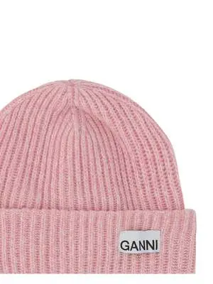 GANNI Beanie Hat - Pink