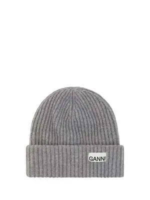 GANNI GANNI Beanie Hat Gray