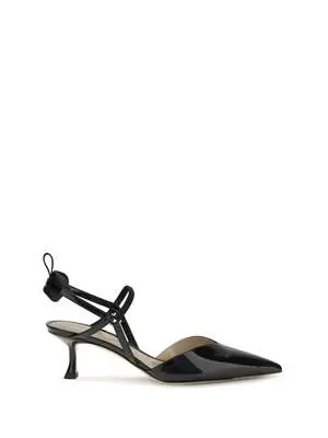 Fendi Patent Leather Colibrì Slingback Pumps - Black