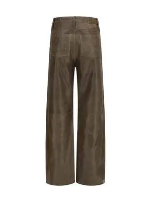 GOLDEN GOOSE Melany Leather Pants With Embroidery