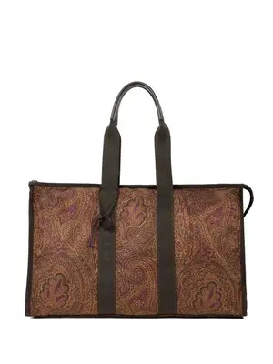 Etro Nylon Tote Bag - Brown