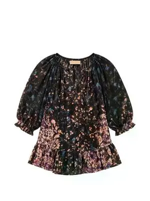 Ulla Johnson Elise Floral-jacquard Ruffled Blouse - Black