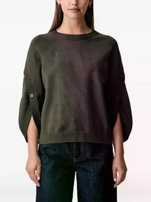 Joseph Ribkoff Button-embellished Tulip-sleeve Sweater