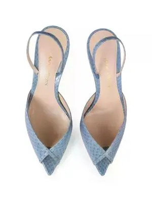 ANDREA WAZEN Katy Snakeskin Slingback Pumps
