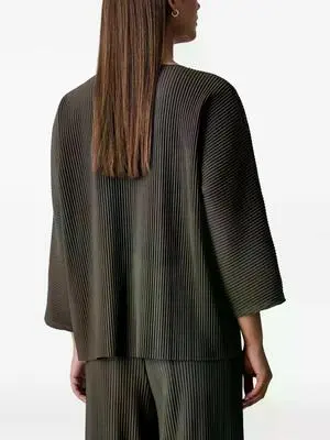 Joseph Ribkoff Plissé Quarter Zip Blouse