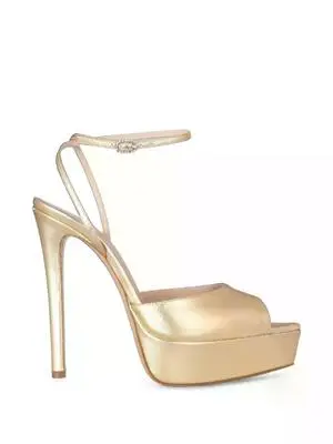 ANDREA WAZEN Metallic-effect Platform Sandals - Gold