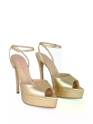ANDREA WAZEN Loulou Metallic-effect Platform Sandals