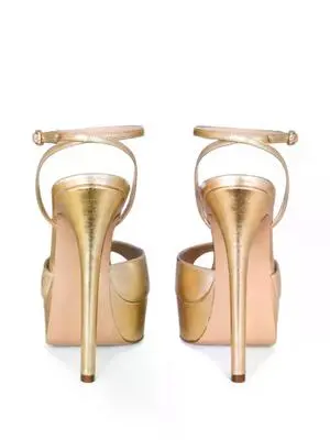 ANDREA WAZEN Loulou Metallic-effect Platform Sandals