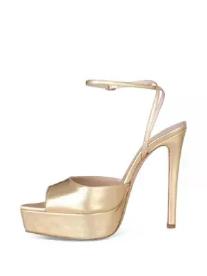 ANDREA WAZEN Loulou Metallic-effect Platform Sandals