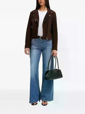 VICOLO Fringe-trimmed Biker Jacket