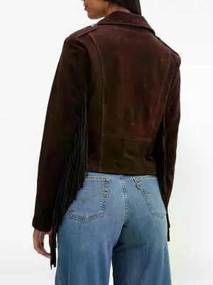 VICOLO Fringe-trimmed Biker Jacket