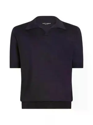 Dolce & Gabbana Silk Knit Polo Shirt