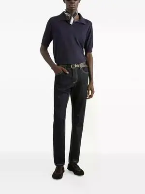 Dolce & Gabbana Silk Knit Polo Shirt