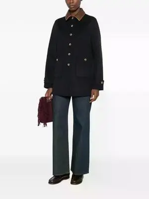 Maje Removable-collar Button-front Coat