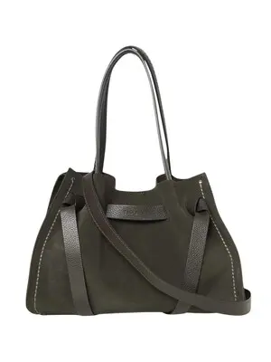 VISONA` Vittoria Suede Handbag - Brown