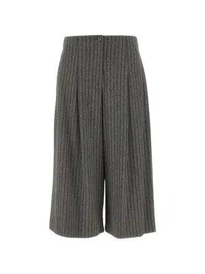 ELENA MIRO` Striped Knee-length Shorts