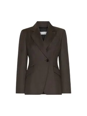 Max Mara Tailored Blazer In Denim Effect Wool