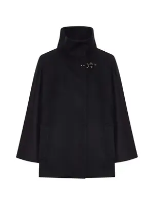 FAY Wool Coat With Snap Closure - Black