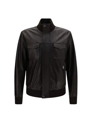 Dolce & Gabbana Leather Bomber Jacket