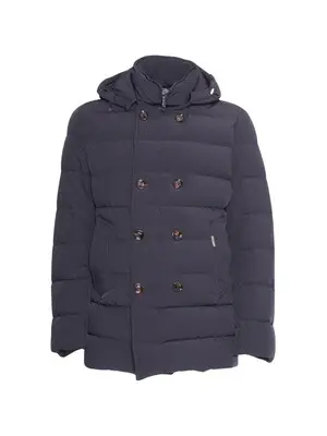 MOORER Padded Double-breasted Jacket Florio - Blue