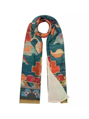 PIERRE-LOUIS MASCIA Aloewon Floral-print Silk-blend Scarf - Blue