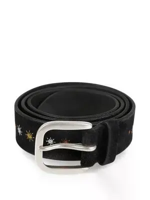 Orciani Embroidered Suede-finish Belt
