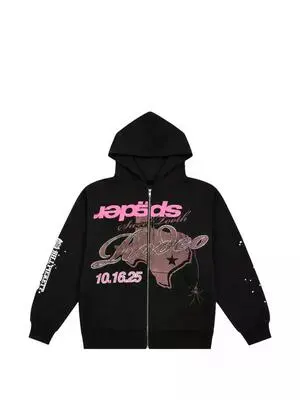 SP5DER Rodeotexas Zip-up Hoodie - Black