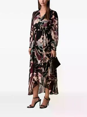 Joseph Ribkoff Abstract-print Wrap Midi Dress