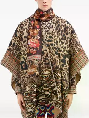 PIERRE-LOUIS MASCIA Aloeuw Floral-print Fringed Scarf - Brown