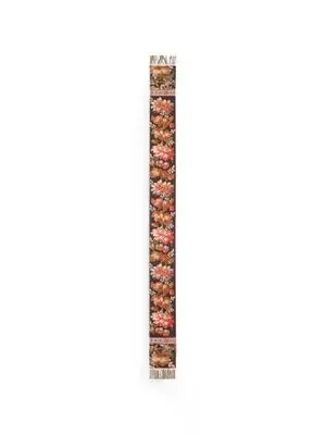 PIERRE-LOUIS MASCIA Aloeuw Floral-print Fringed Scarf - Brown