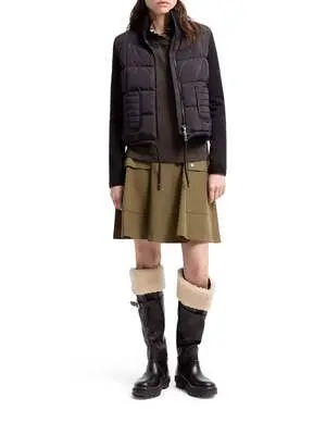 Moncler Padded Wool Zip-up Cardigan With Check Quilting
