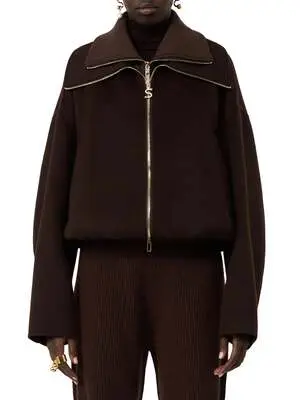 Sportmax Pure Wool Bomber Jacket With Removable Front Insert - Multicolor