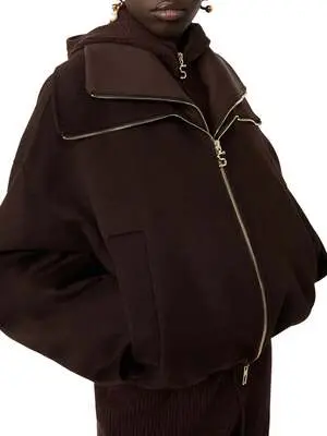 Sportmax Pure Wool Bomber Jacket With Removable Front Insert - Multicolor