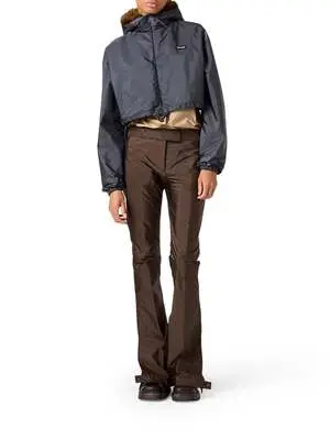 Miu Miu Technical Fabric And Shearling Windbreaker